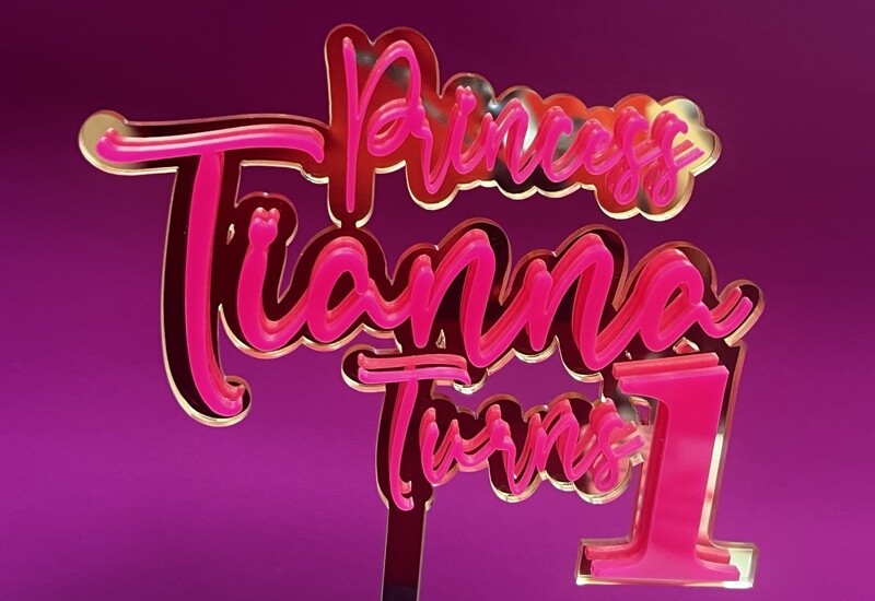 Princess turns double cake topper