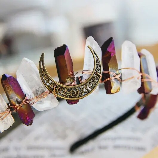 Phoenix Feathers Crystal Crown