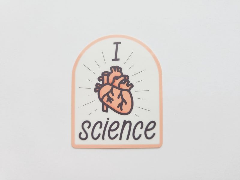 I Heart Science Biology Sticker