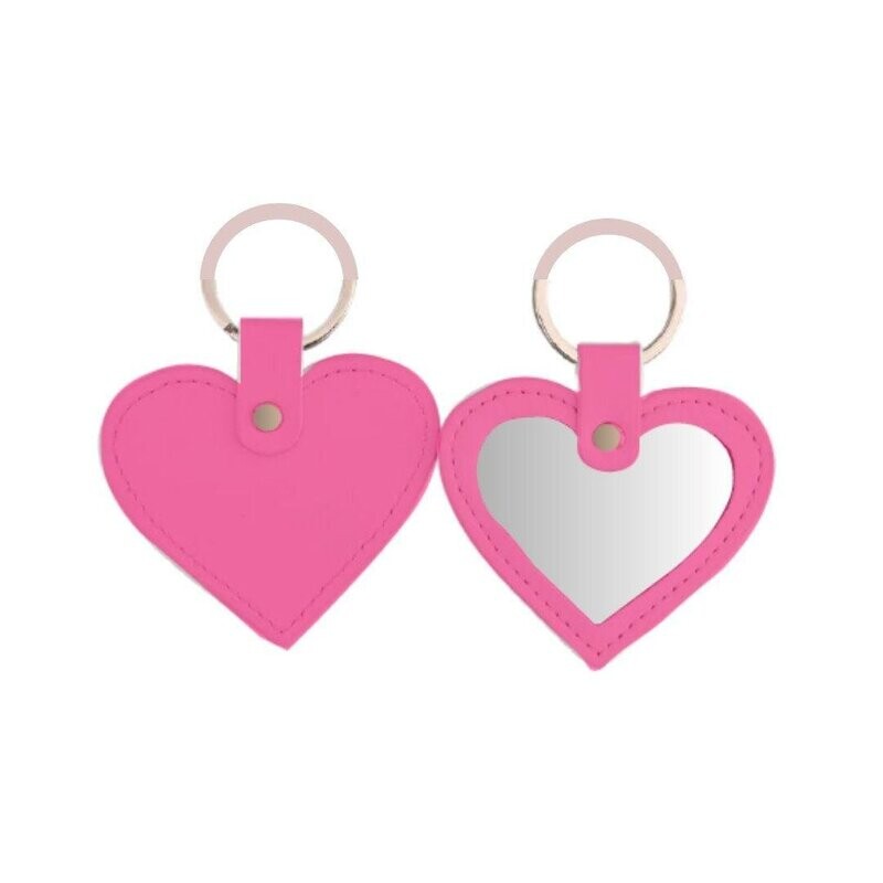 Shop Heart Leather Key Rings - Extra Look in Pink, Blue