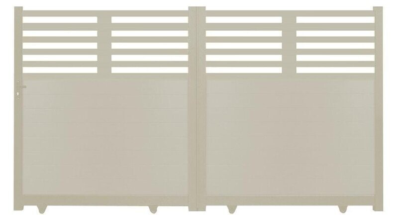 Buy Aluminium Slat Driveway Gate in Cream | Customisable