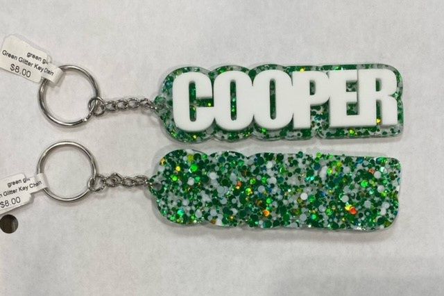 Cooper green glitter Key Chain
