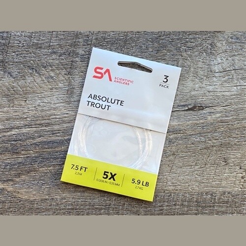 SA ABSOLUTE TROUT LEADER 7.5FT 3 PACK