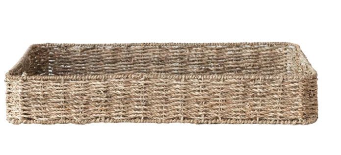 Nest Curated Home | Decorative Hand-Woven Seagrass Tray w/ Handles, Natural