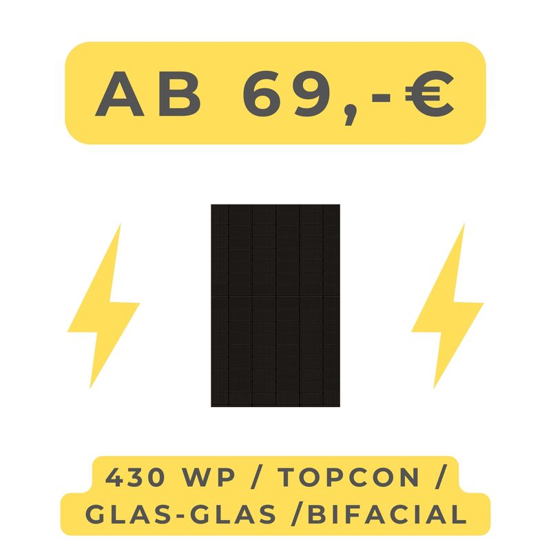 PV-Modul JA SOLAR 430 Wp full-black Glas-Glas N-Type