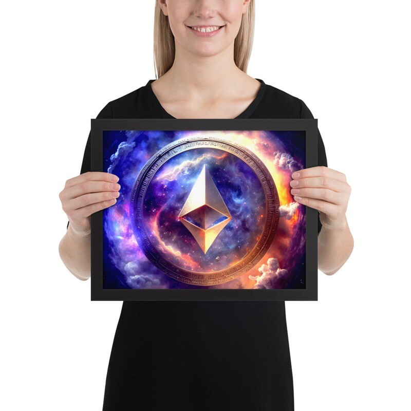 Framed poster "Ethereal Vision: Blockwear's Framed ETH Image Poster"
