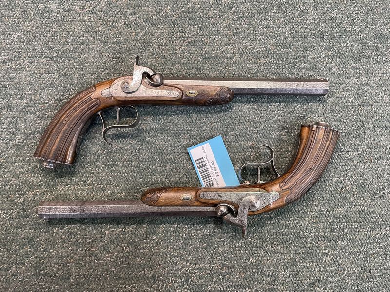 Belgian ELG Target Pistol Pair 50 Cal. (Anique Status)