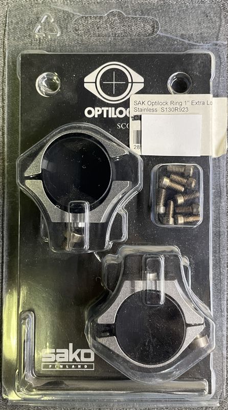 Optilock 1" Ring Set Extra Low Stainless