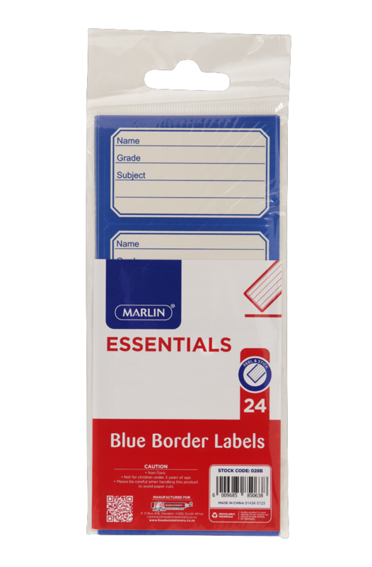 Blue Border Labels 24's