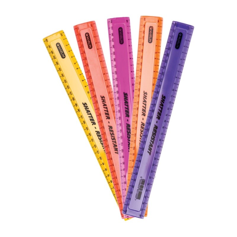 Ruler 30cm Assorted Colours - Single