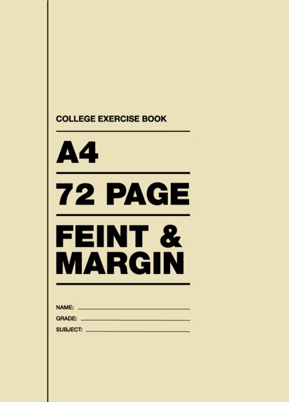 College Exercise Book 72 pages A4 F/M - Single