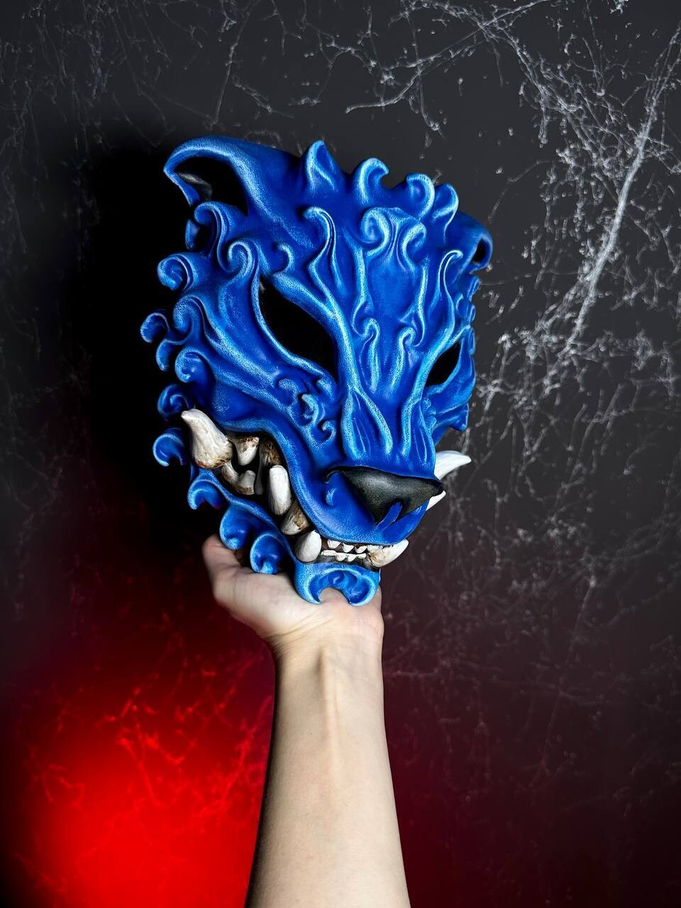 Japanese Komainu mask: Blue