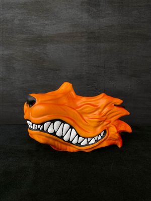 Japanese Kabuto Helmet with Komainu & Fur