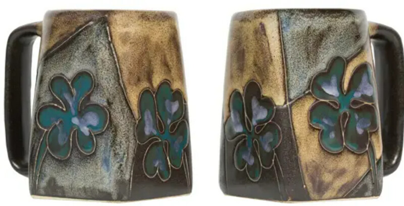 MARA STONEWARE SQUARE MUG - 4 LEAF CLOVER