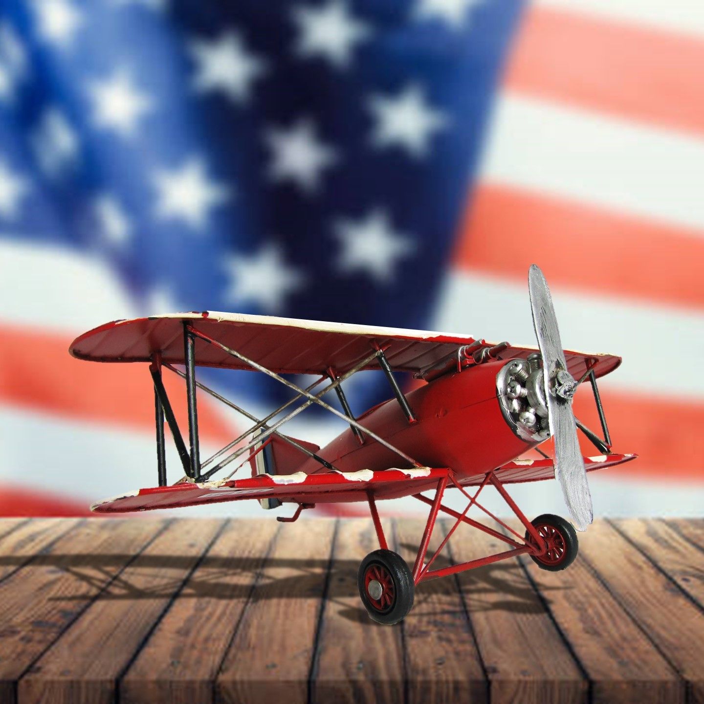 Decorative Red, White, & Blue Model Airplane