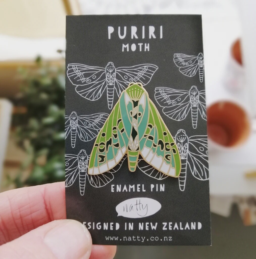 Enamel Pin-Puriri Moth – Store – Tiritiri Matangi
