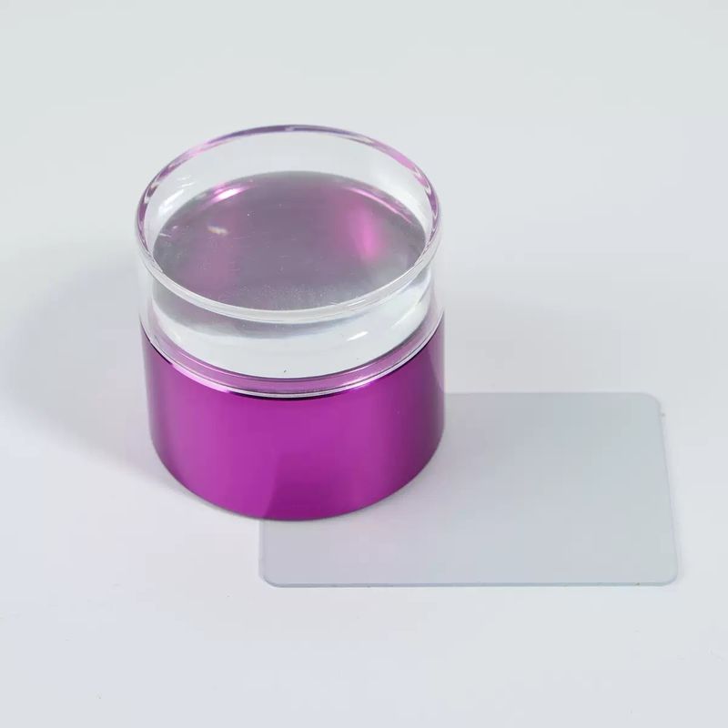 Nail Art Silicone Stamper with Scraper - Purple