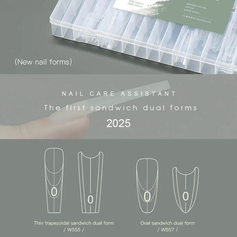Mr Nail Sandwich Nail Extensions-Dual Forms - W555 (240pcs)