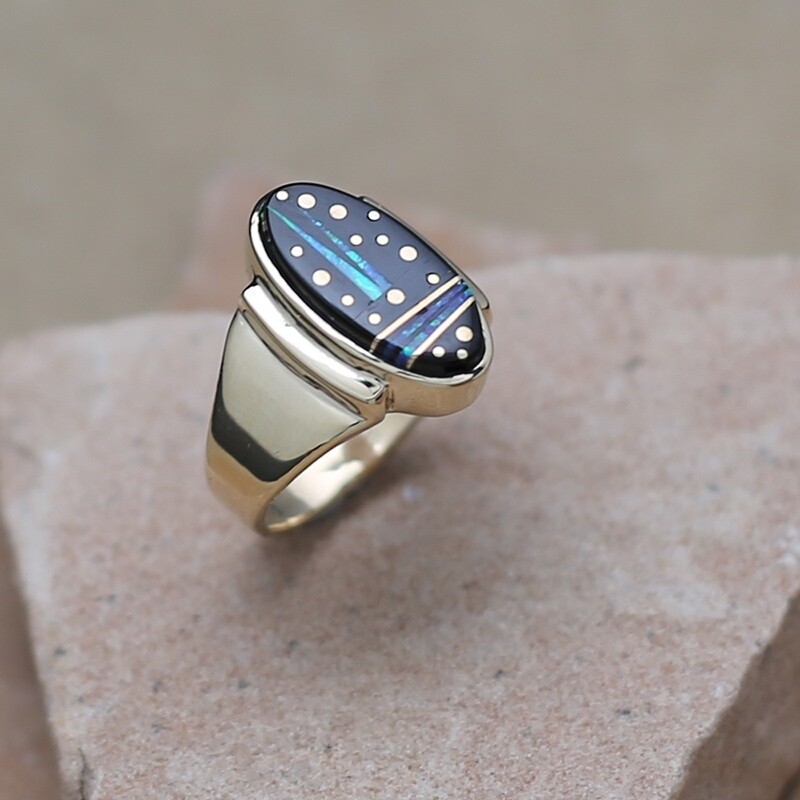14kt gold Night Sky ring