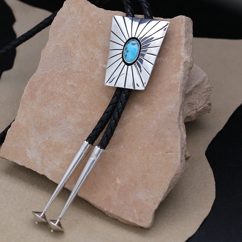 1970's shadow box design bolo tie