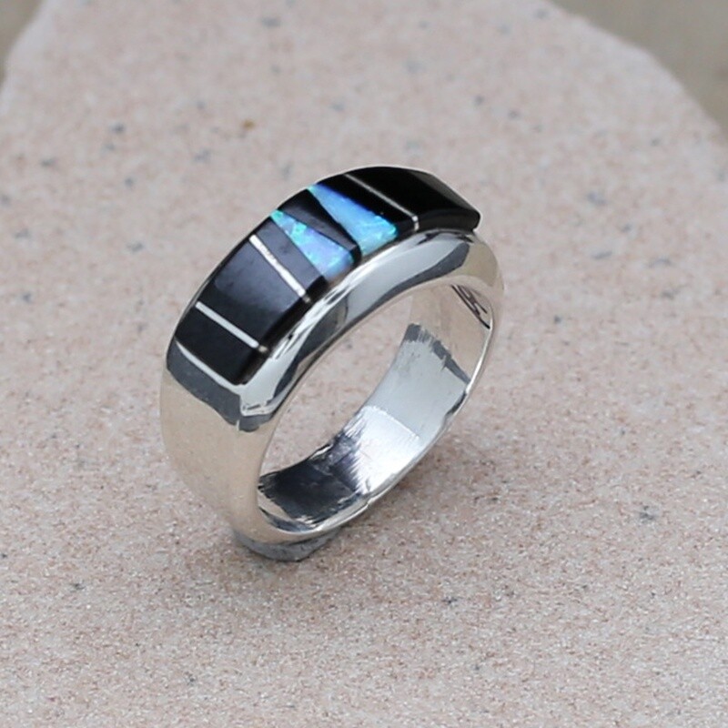 Medium width Night Sky inlay ring