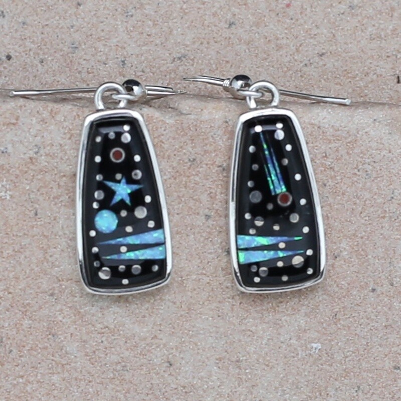 Medium night sky dangle earrings