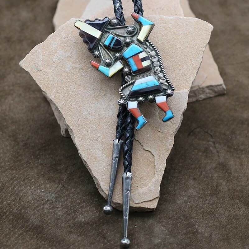 1970's Rainbow Man bolo tie