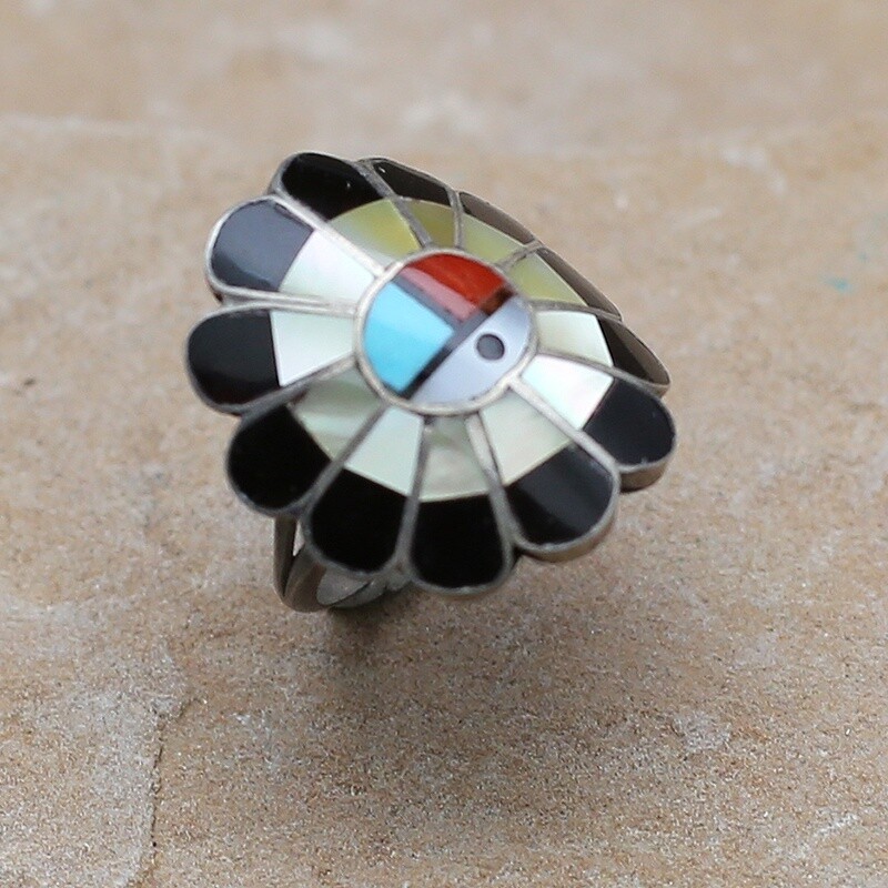 Zuni SunFace ring w/curved design-Vintage