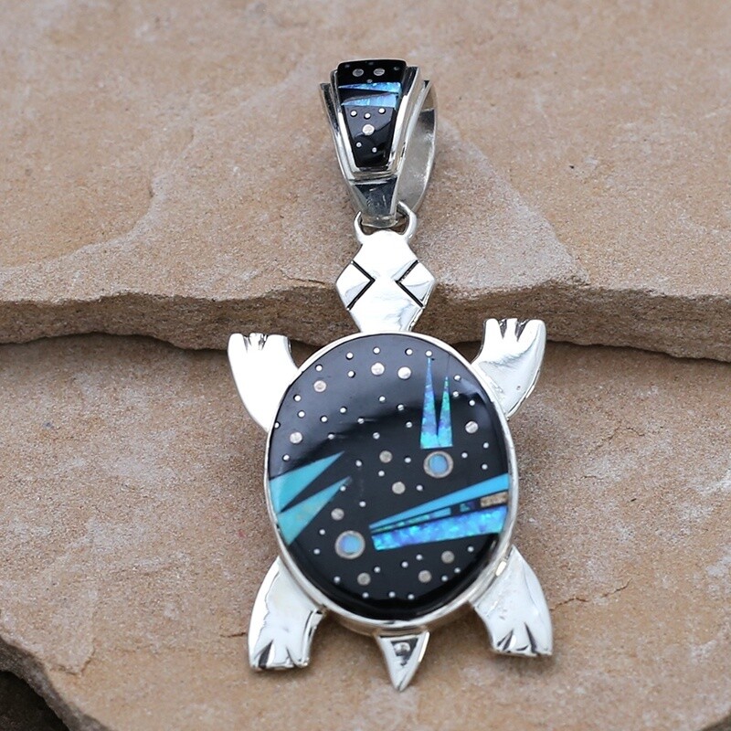 Inlay Turtle pendant- Night Sky