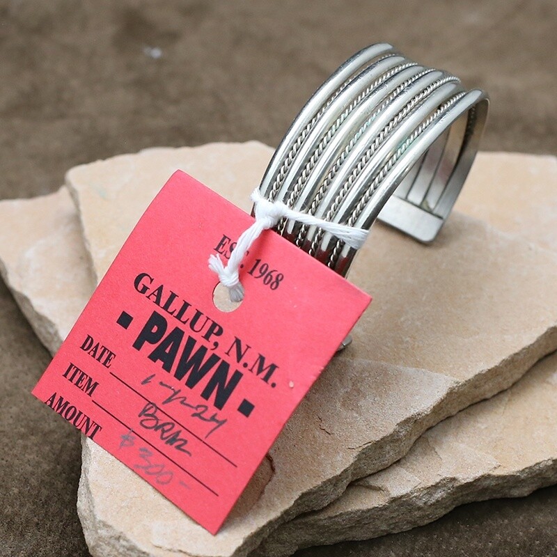 Pawn Jewelry- 6-Row silver bracelet