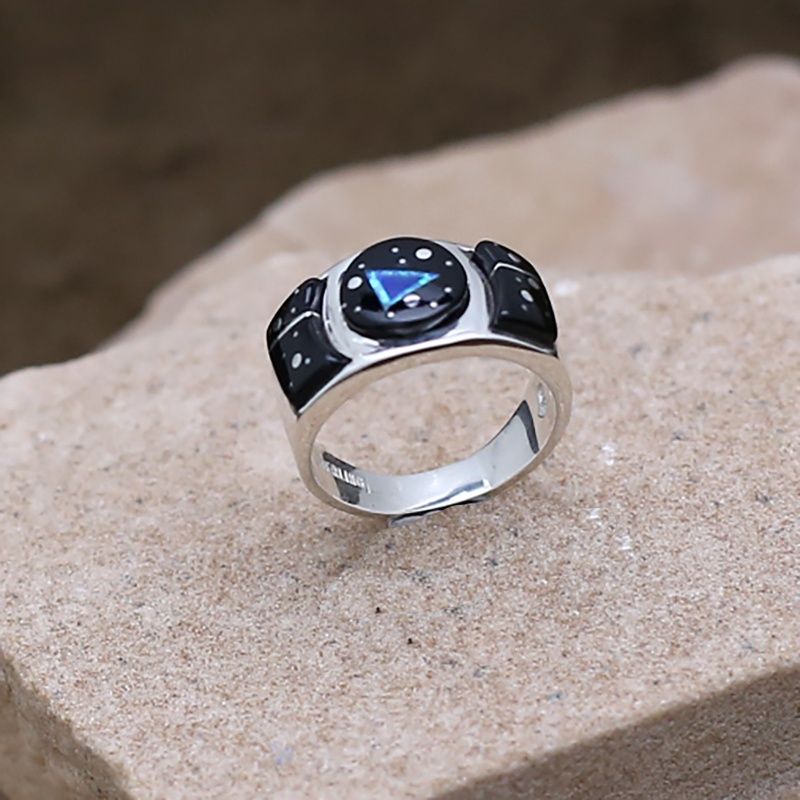 Night sky inlay ring w/ circle design