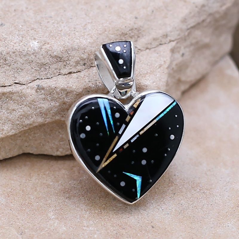 Heart pendant inlay-Night Sky design