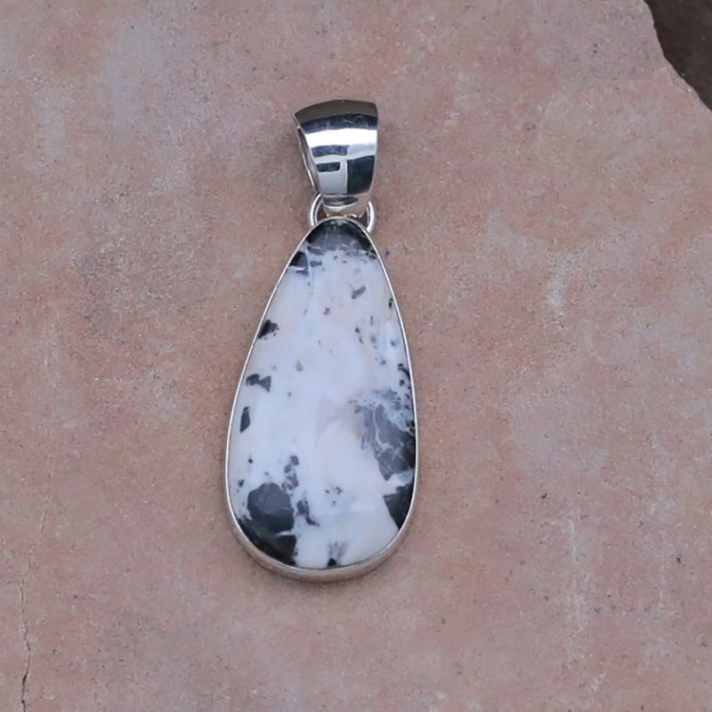 White Buffalo stone pendant
