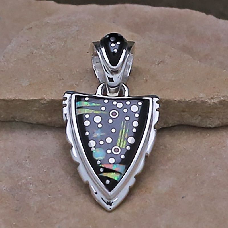 Night Sky inlay arrow head pendant