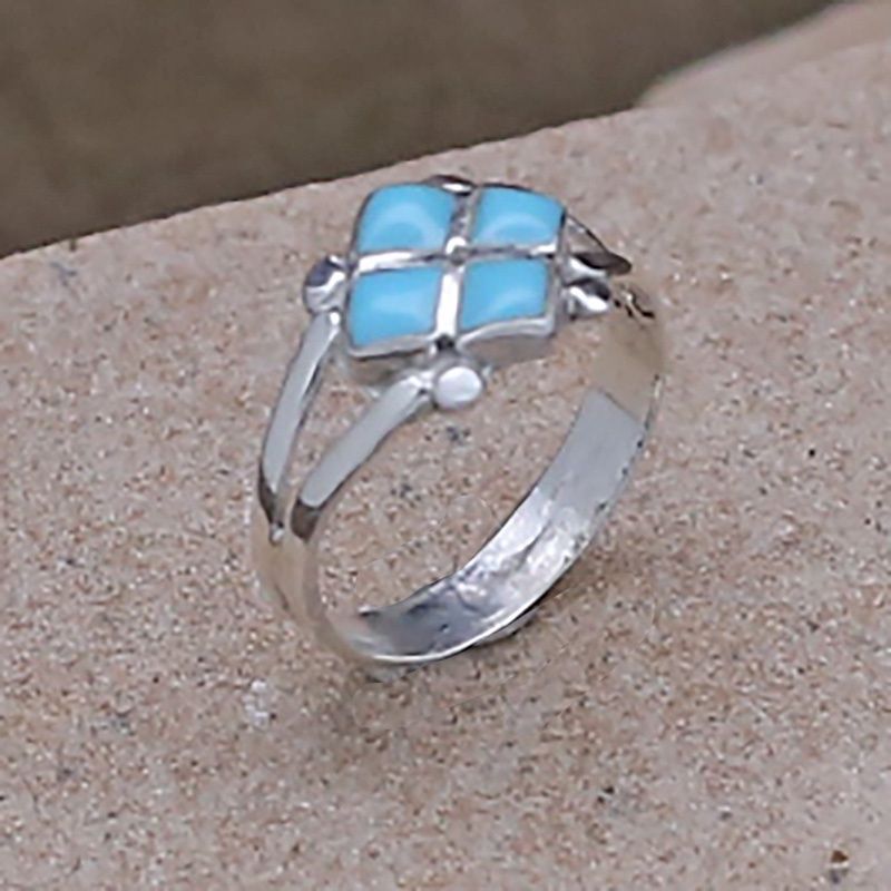 Zuni inlay ring w/turquoise