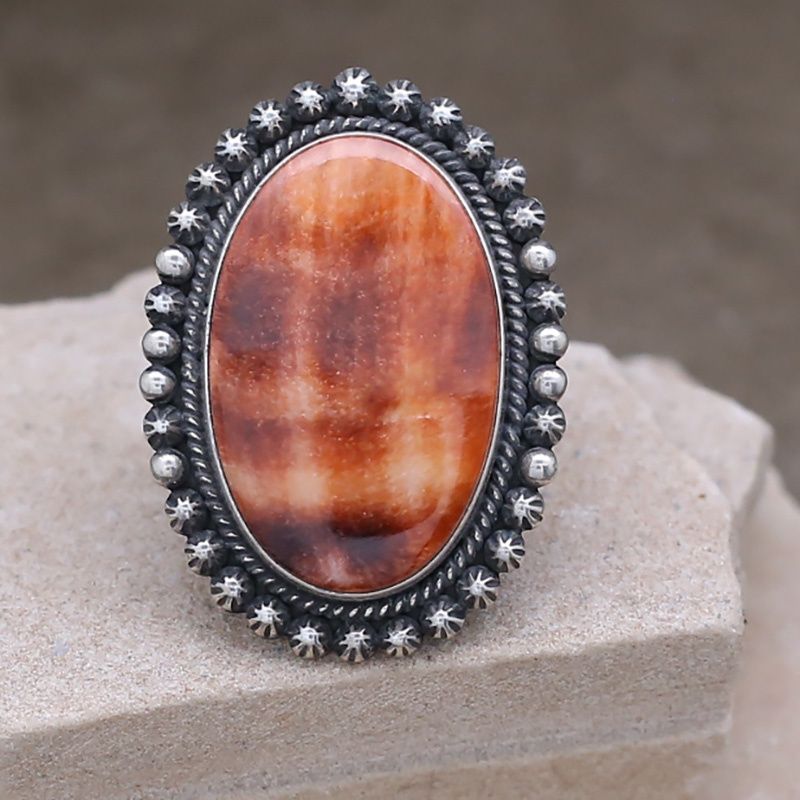 Large oval Red Spiny oyster shell ring