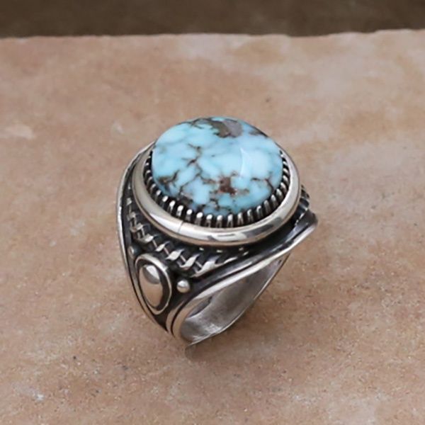 Derrick Gordon ring w/ Dry Creek Turquoise