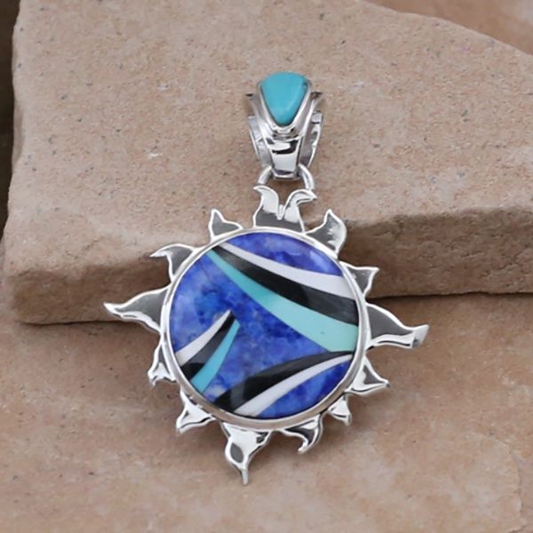 Contemporary inlay Sun pendant