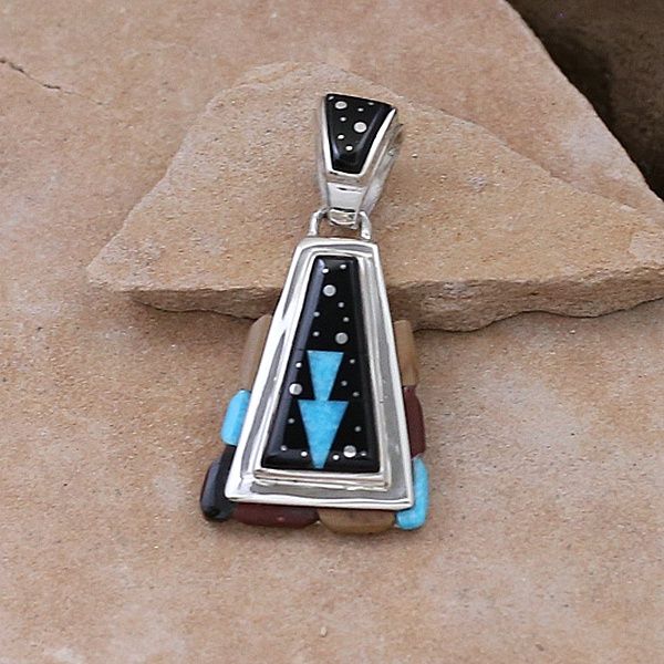 Unique inlay triangle pendant