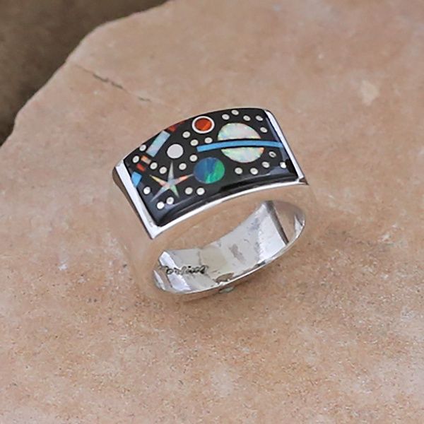 Clayton Tom night sky inlay ring