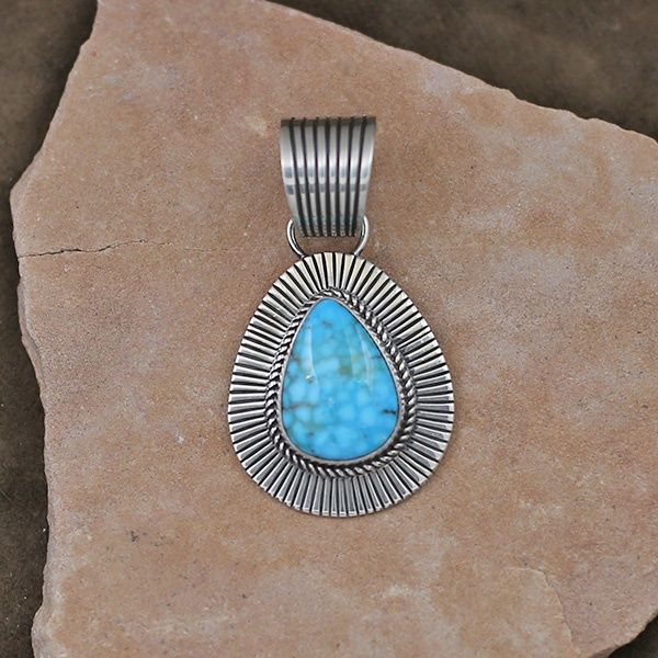 Cold Stamp turquoise pendant by Albert Jake