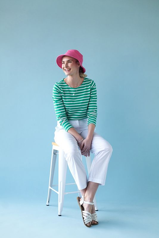 Charlie Jane - Lyttelton Top Green/White - COH1003