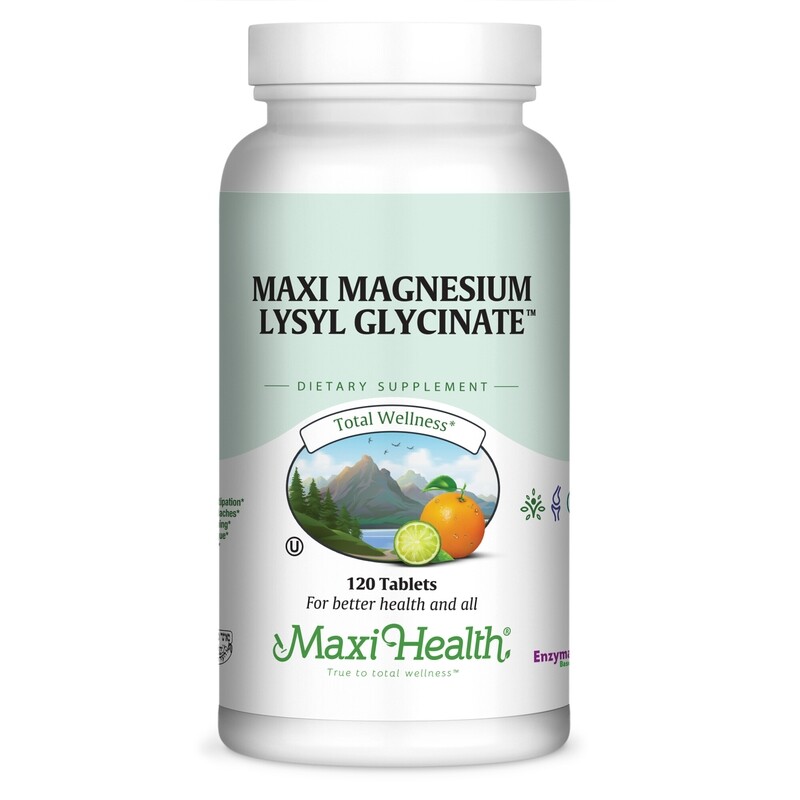 Maxi Health, Kosher Maxi Magnesium Lysyl Glycinate 100mg - 120 Tablets