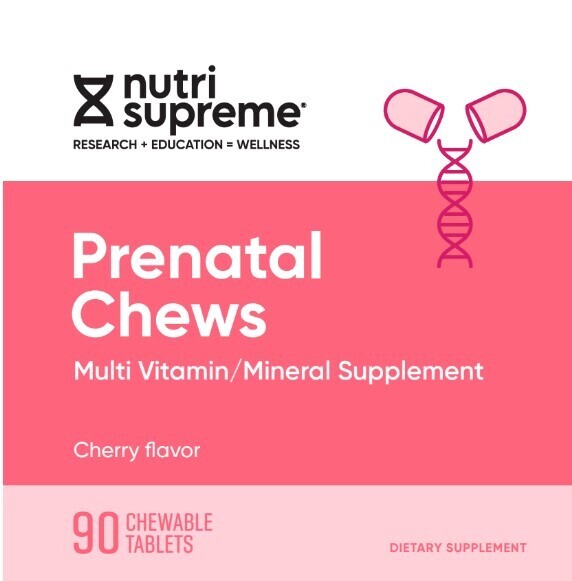 Nutri Supreme, Kosher Prenatal Chewable, Natural Cherry Flavor - 90 ...