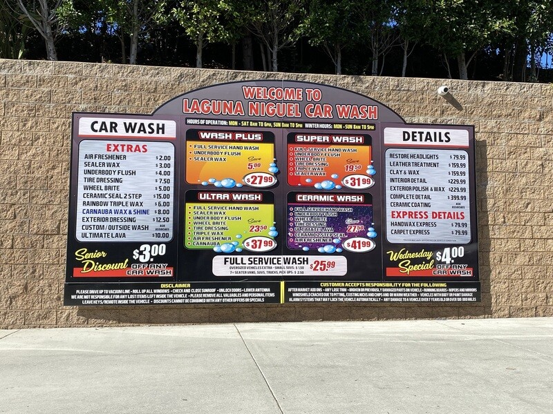 Car Wash Signs, Menus, Arches, & Design | Los Angeles | Business Sign ...