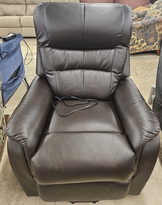 Dark Brown Leather Power Recliner