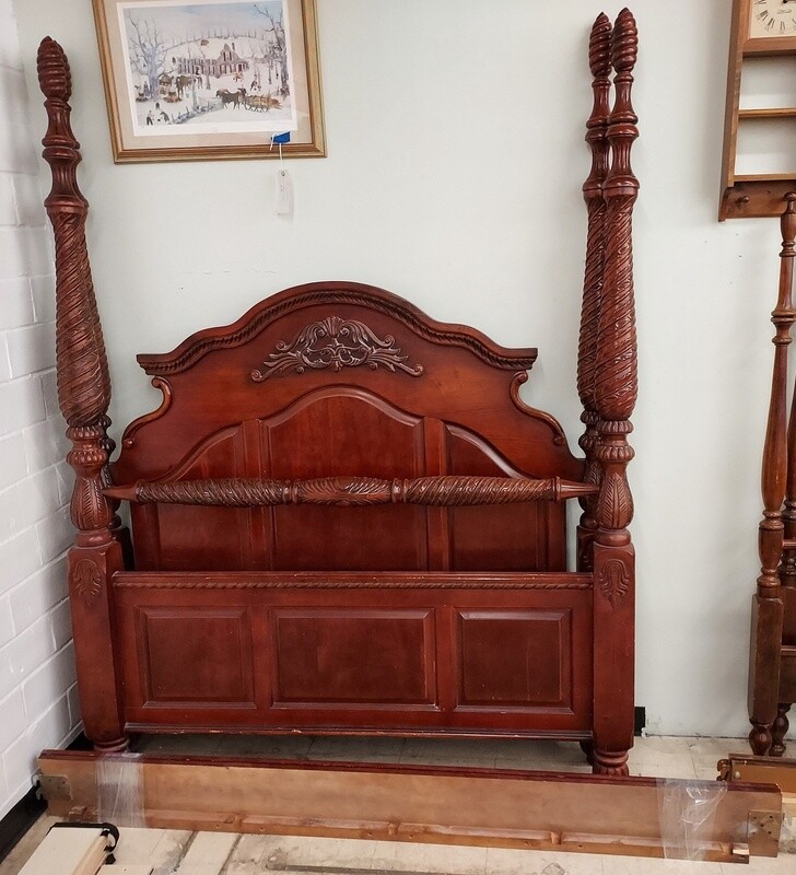 Elegant Cherry 4 Post Queen Bed Frame