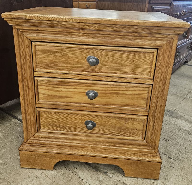 Rustic solid oak nightstand