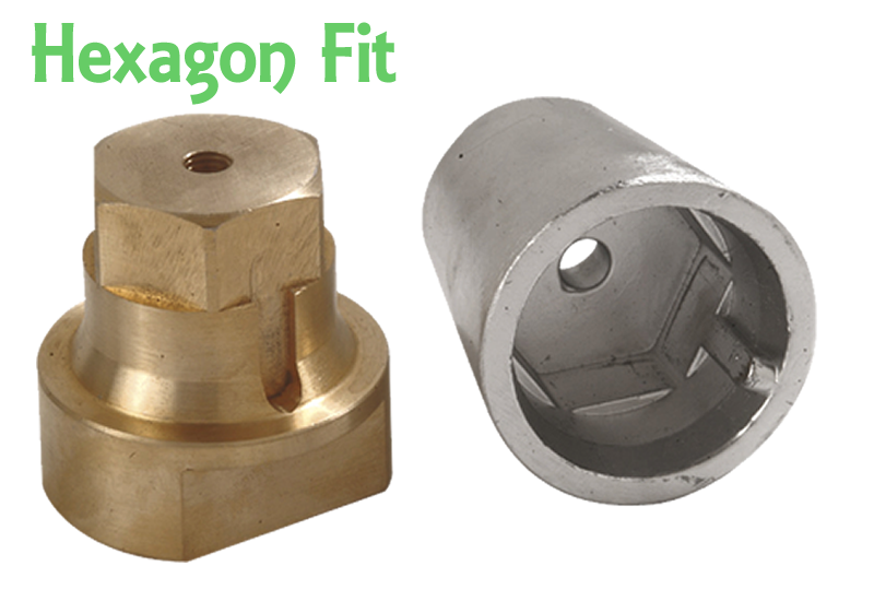 Conical Propeller Nut Anodes - Hexagon drive