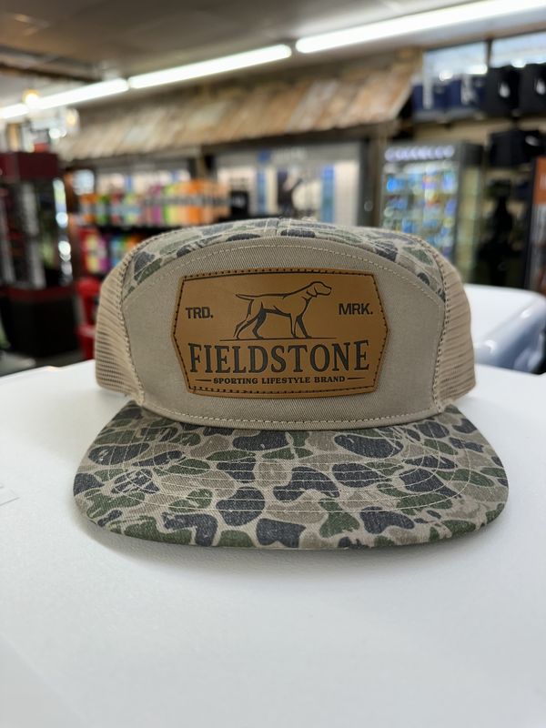 Backwoods Camo Leather Patch Hat